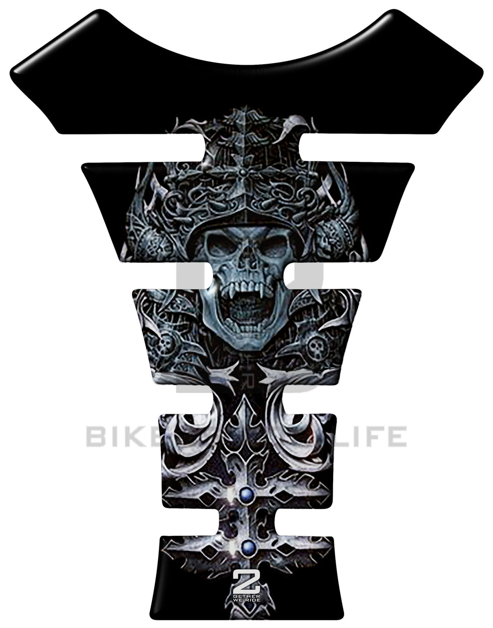 Universal Fit Black Mayan Skull Tank Pad. A Street Pad which fits most ...