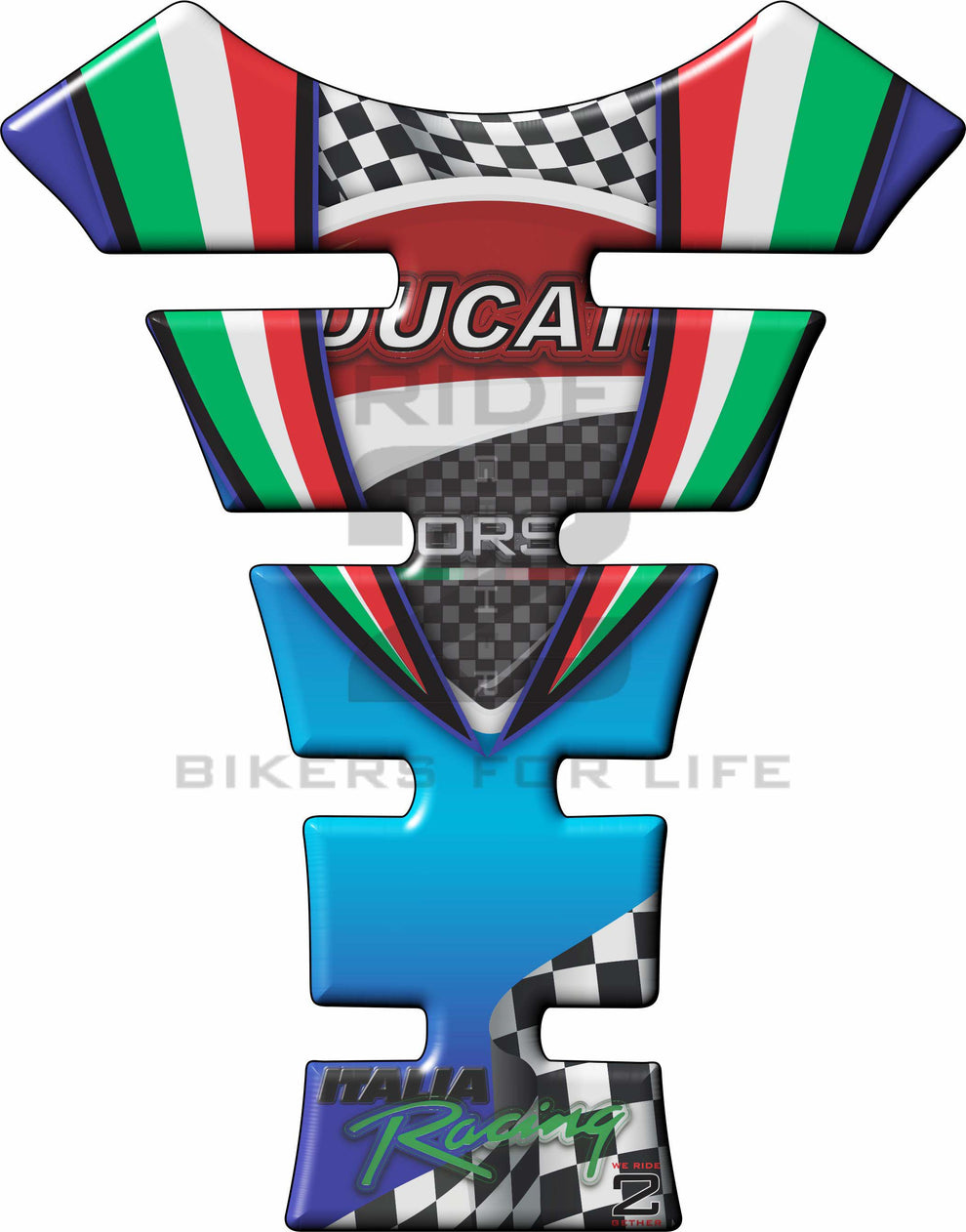 Ducati Blue Motor Bike Tank Pad – custommachines